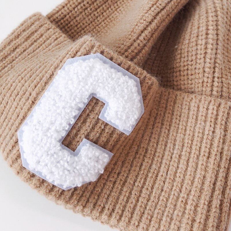 Autumn Winter Baby Beanies Letter C Pattern Kids B... – Grandado
