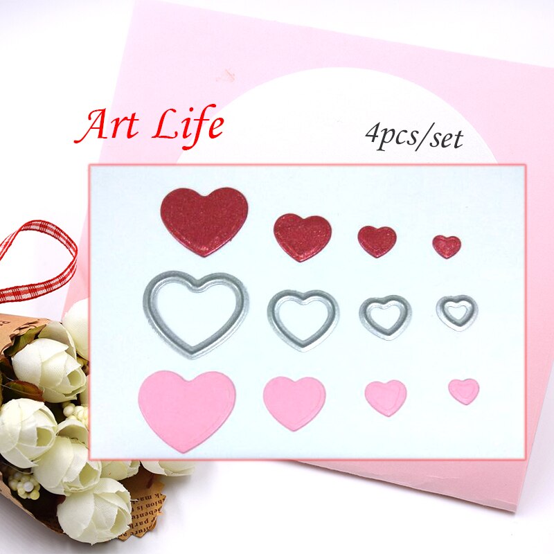 4 PCS Heart Love Metal Cutting Dies Stencils for D... – Grandado