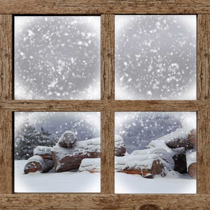 3D Wooden Window Winter Snowing Wall Decal Art Pho... – Grandado