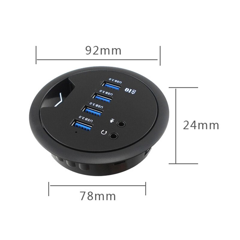 Mounting In-Desk 4 Ports USB 3.0 Hub External Expa... – Grandado