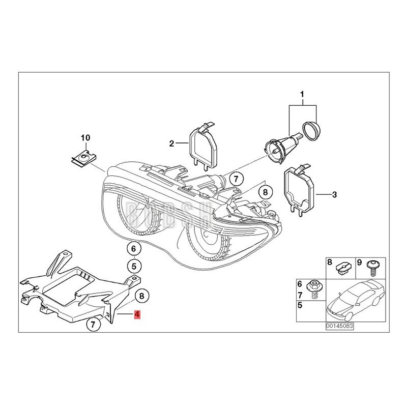 Farol do carro suporte de fixação 2004-b mwE65 760... – Grandado