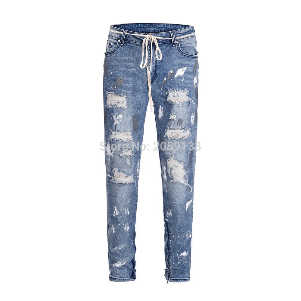 Herretøj denim jeanbukser rock splash-ink stretch ... – Grandado