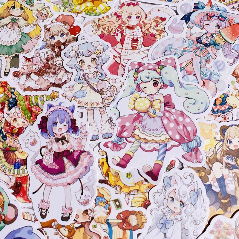 53PCS Cartoon Comic Girl Sticker 02 DIY Scrapbooki... – Grandado