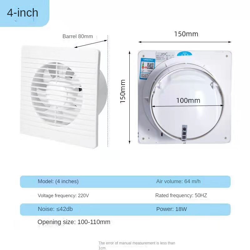4"6"8" Electric Exhaust Fan Toilet Powerful Mute E... – Grandado