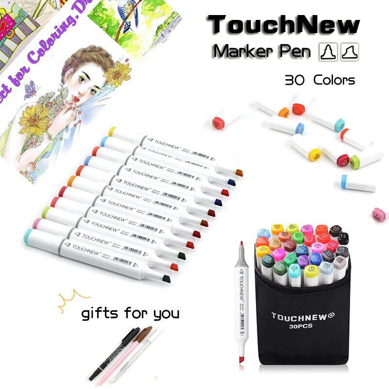 TOUCHNEW 30 40 Color Pen Superior Artist Double-en... – Vicedeal