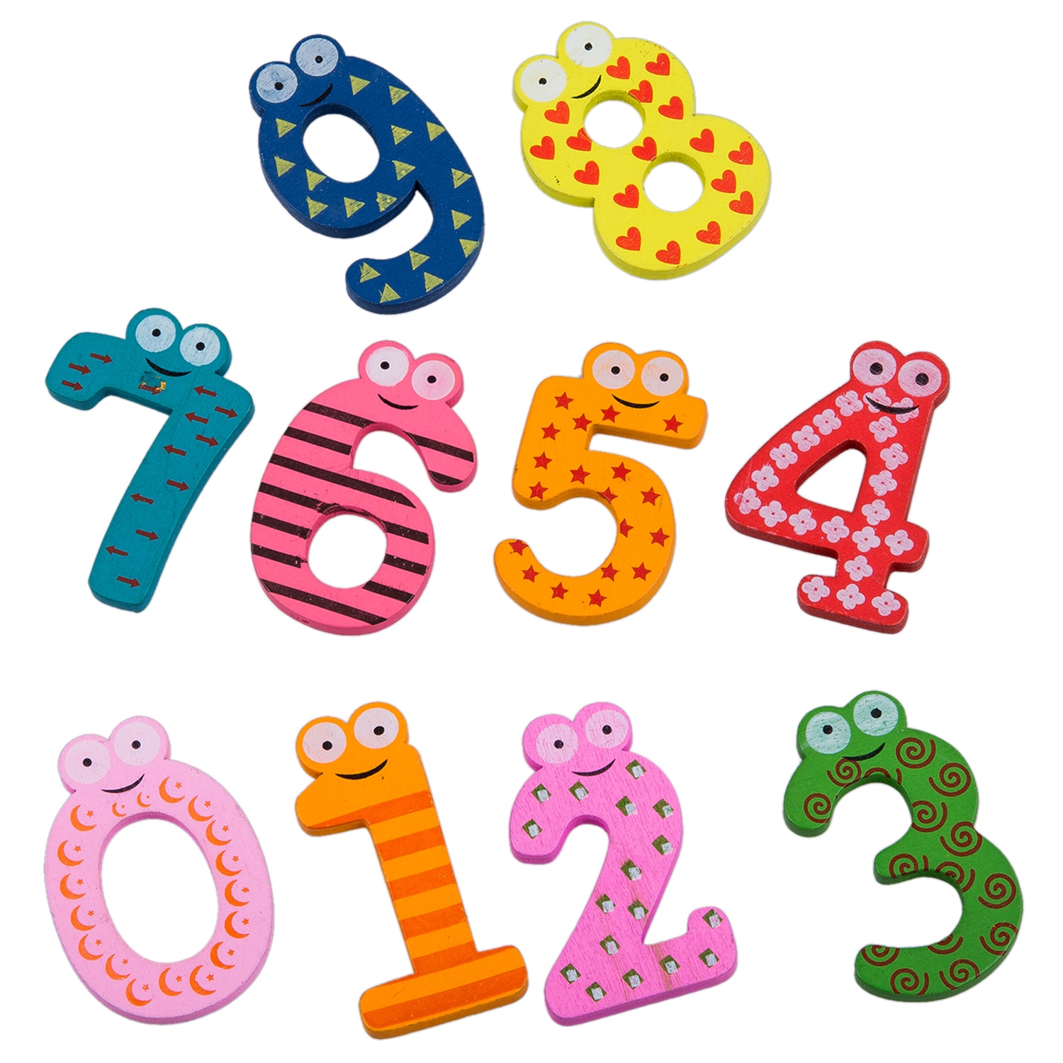 SZS Colourful Wooden Magnetic Numbers Fridge Magne... – Grandado