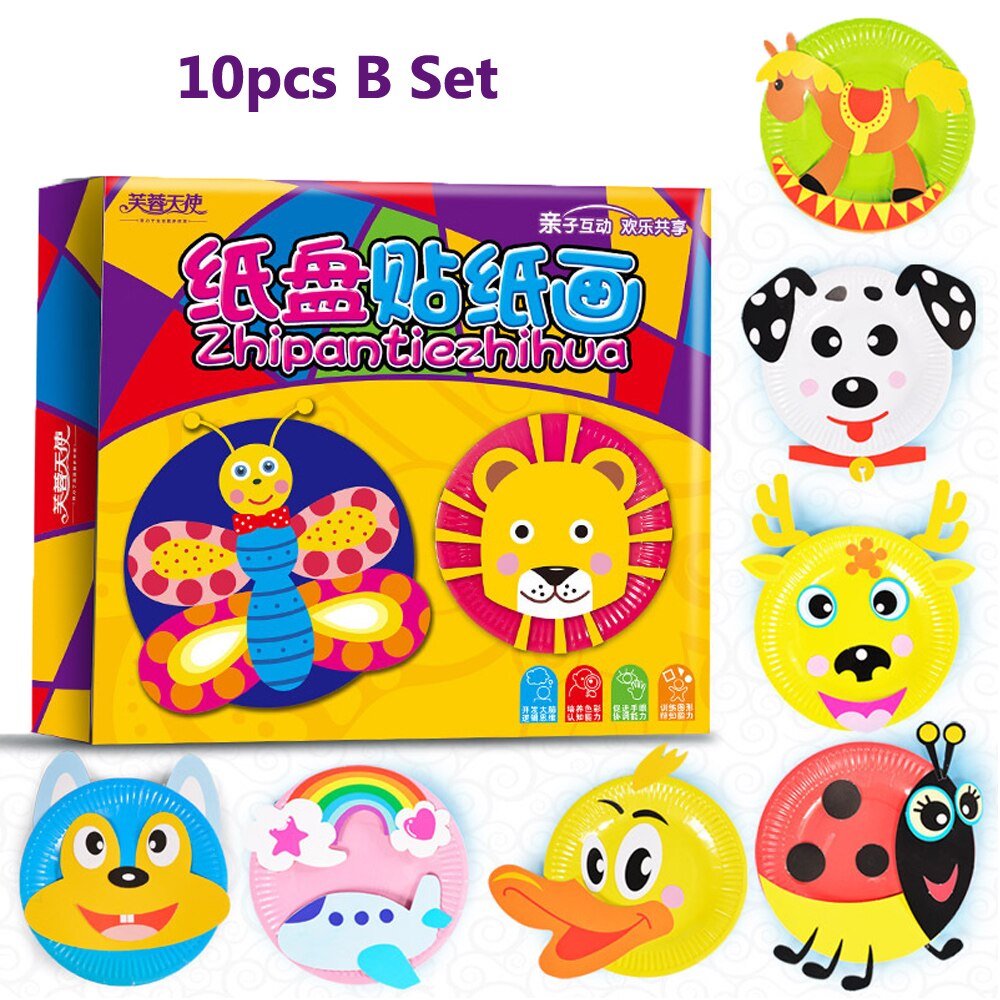 10pcs/set Handmade Craft Toys DIY Paper Plate Stic... – Grandado