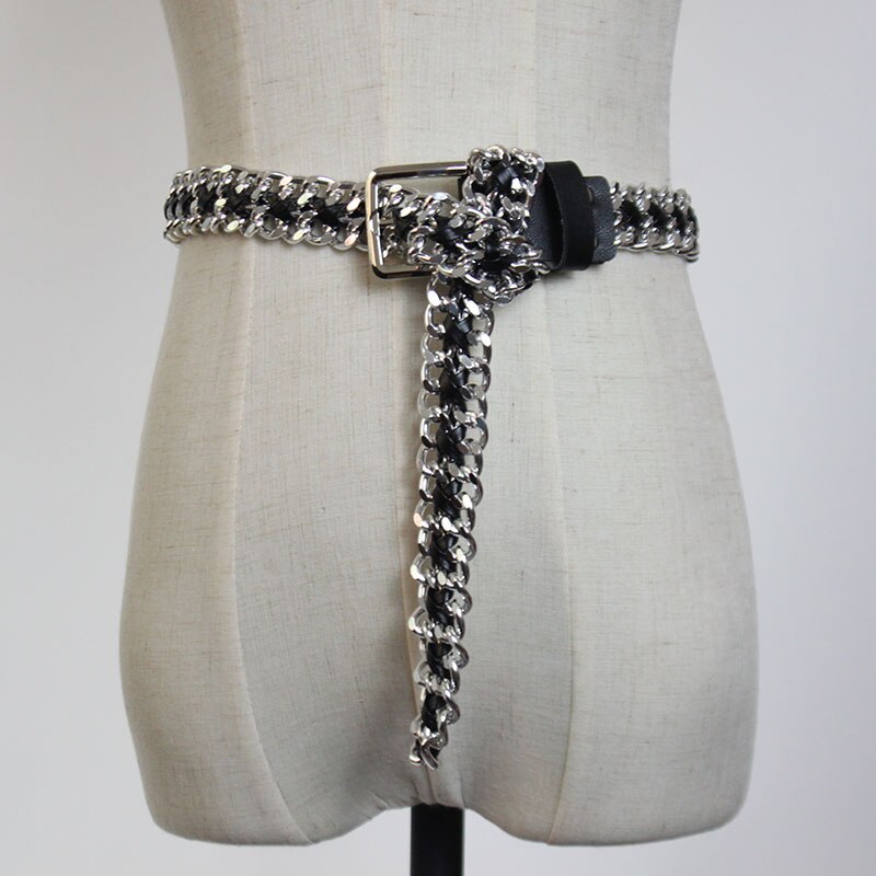 Chntensho2020 spring gold silver thick chain waist... – Grandado