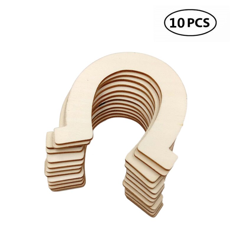 10 stücke Holz Hufeisen Form Holz Zeichen DIY Kerb... – Vicedeal