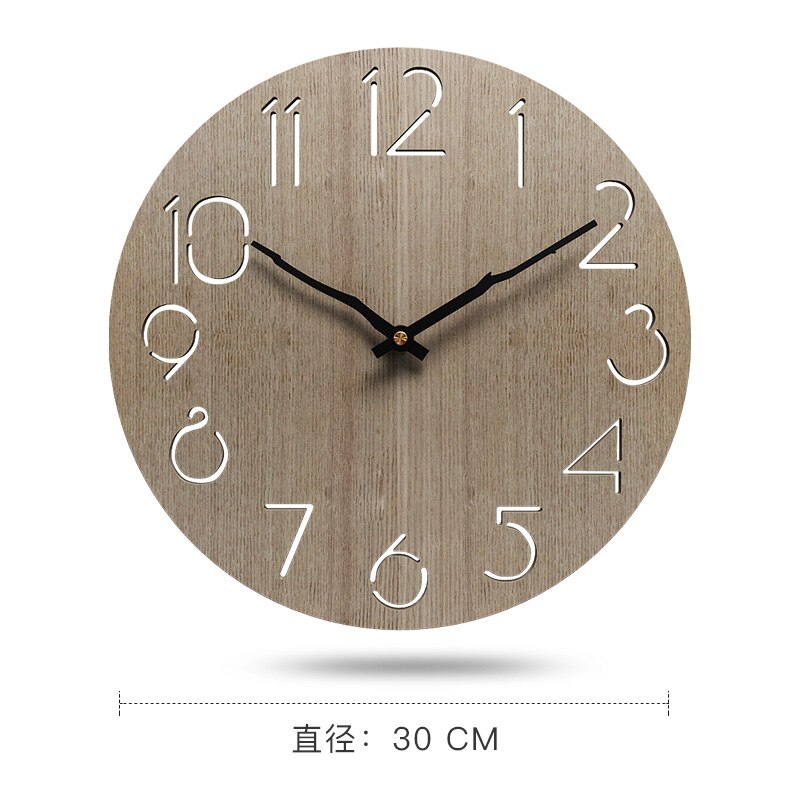 Nordic log wind decoration wall clock, living room... – Grandado