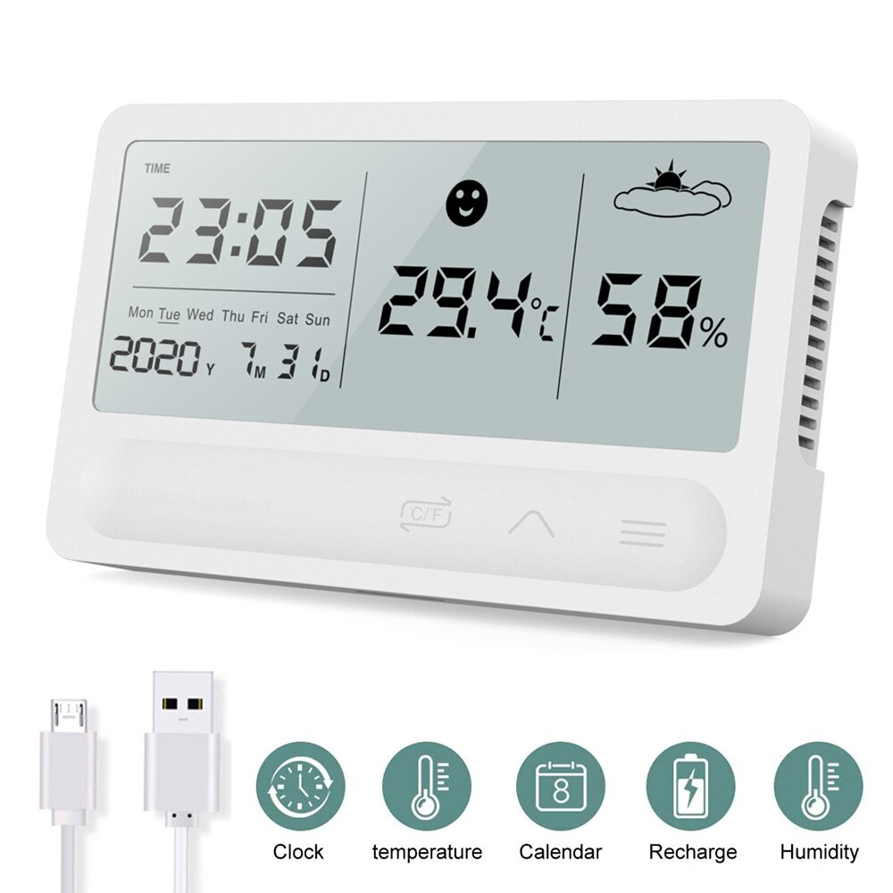 Digital Clock Calendar Temperature LED Digital Ala... – Grandado