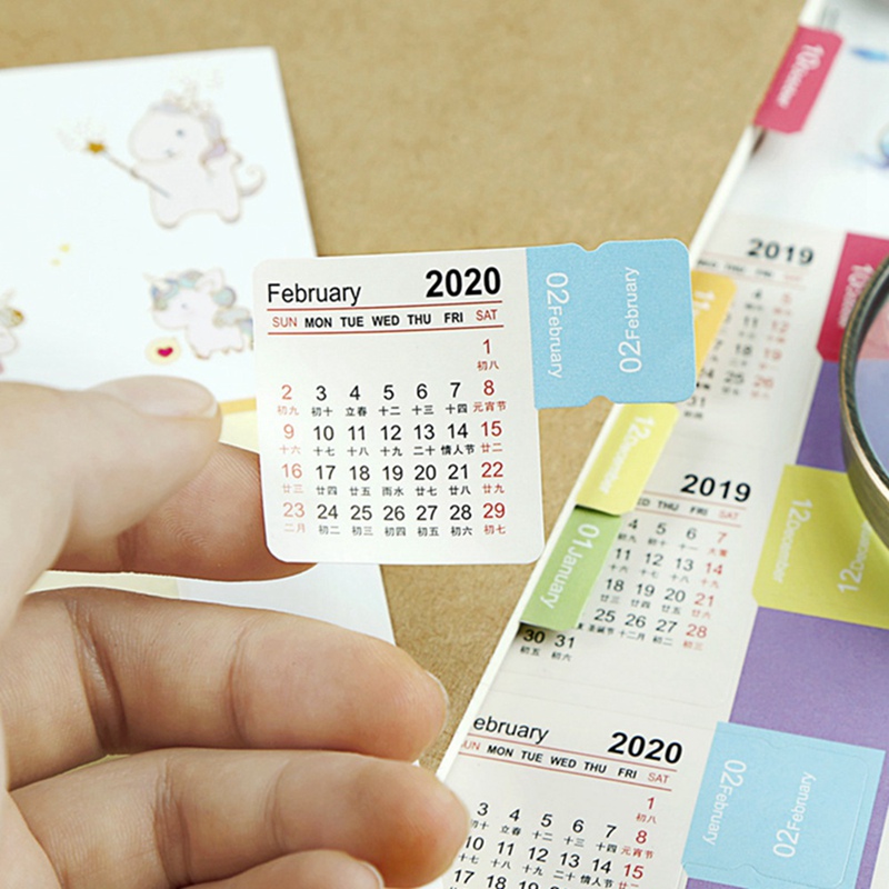 2 Stks/set Jaar Kalender Index Sticker Handgeschre... – Grandado