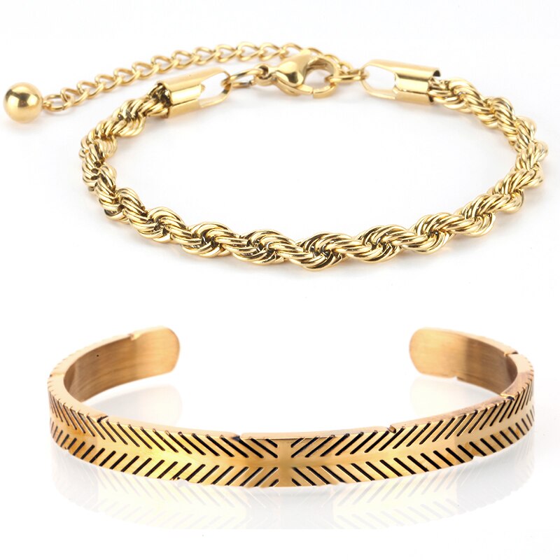 luxury gold men bangle men/women/cuff/love/bracele... – Grandado