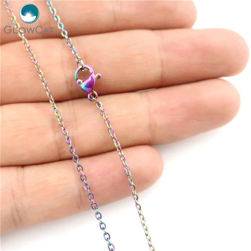 5pcs/lot 18'' C22182 Rainbow Color1.6mm Stainless ... – Grandado