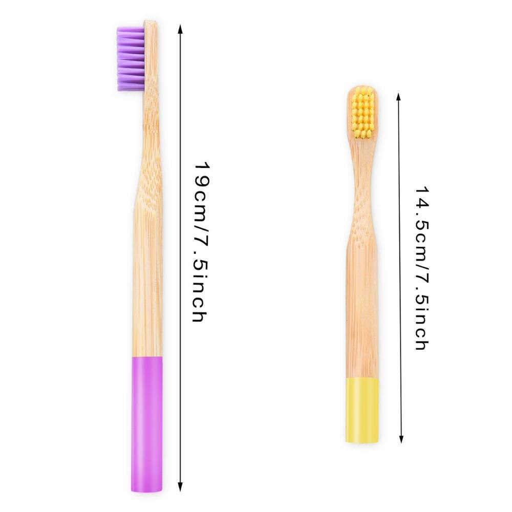 8 natural bamboo toothbrushes, adult and child com... – Grandado