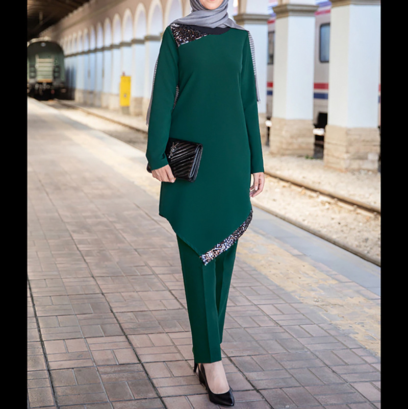 Aid Two Piece Muslim Sets Abaya Women Musulman Ens... – Grandado