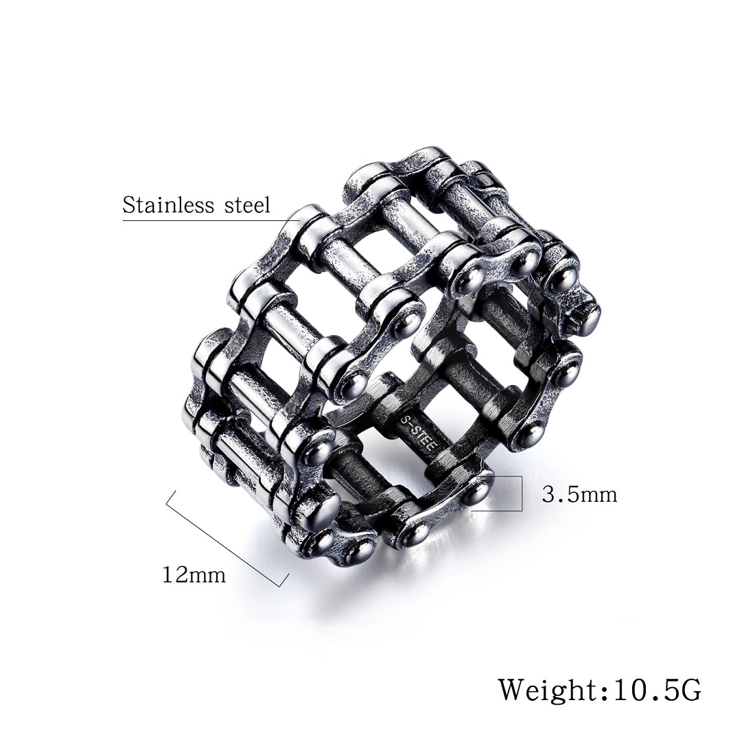 FATE LOVE 12mm Big/large Bike Chain Men Punk Rings... – Vicedeal
