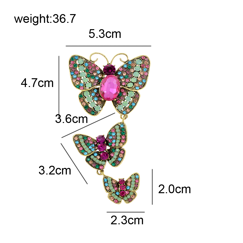 CINDY XIANG Large Crystal And Rhinestone Butterfly... – Grandado
