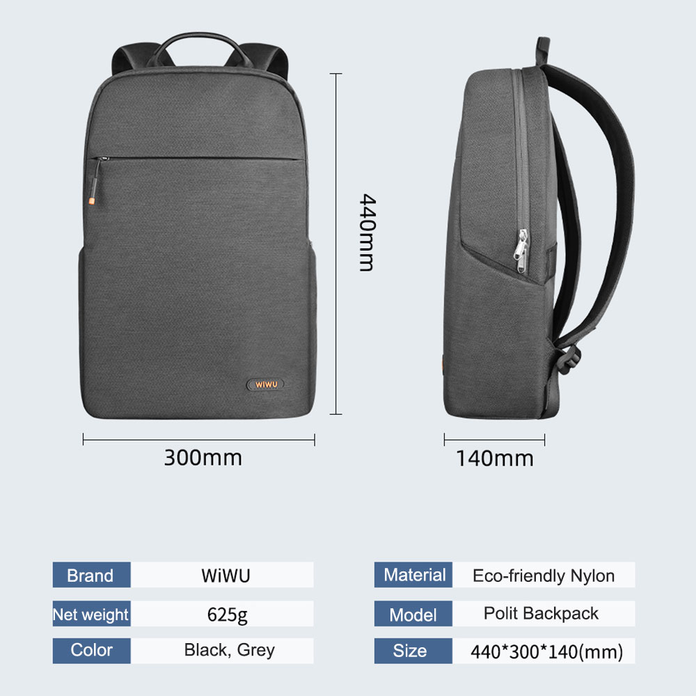 WiWU Laptop Backpack 15.6 Waterproof Nylon Travell... – Grandado