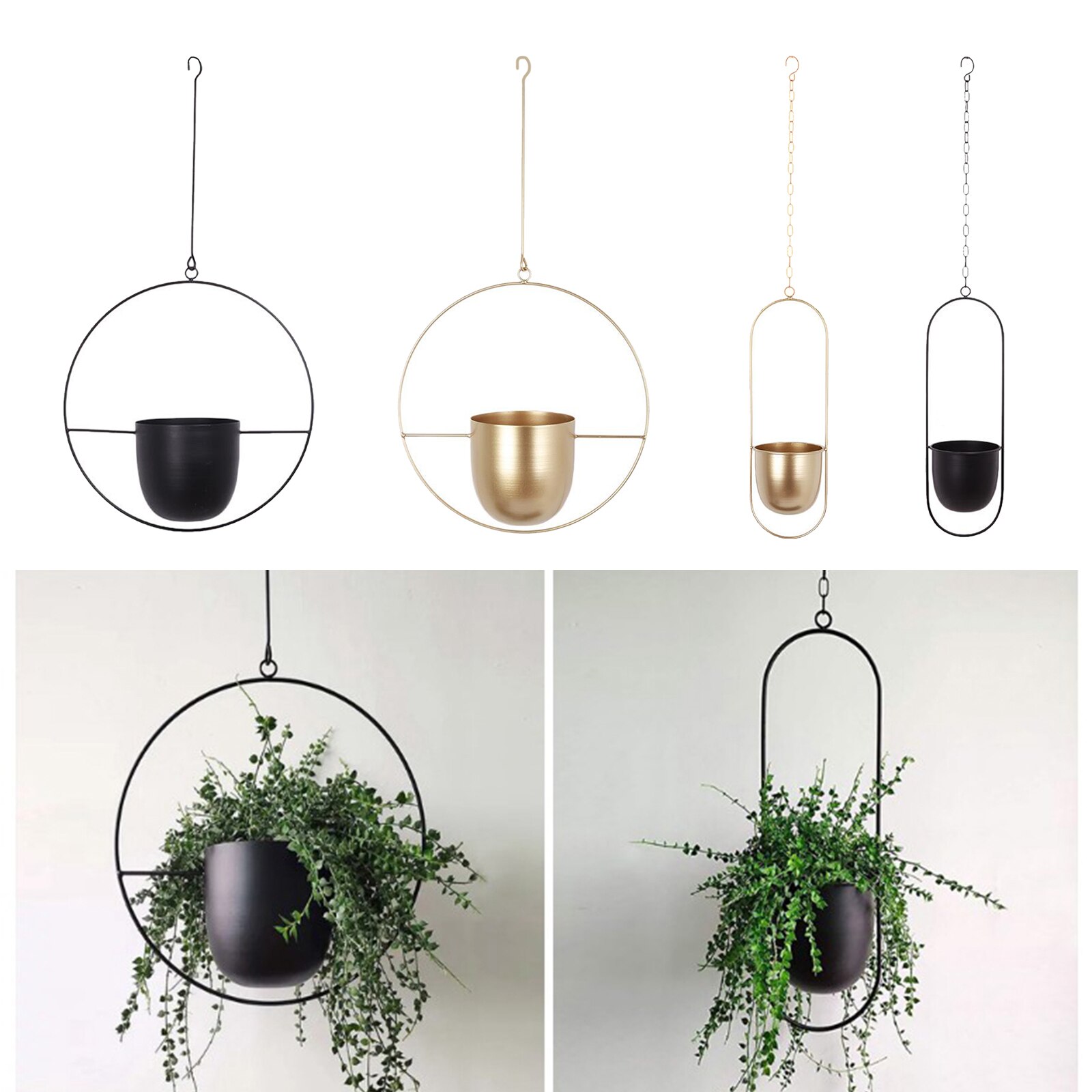 Nordic Metalen Opknoping Planter Mand Bloempot Pla... – Vicedeal