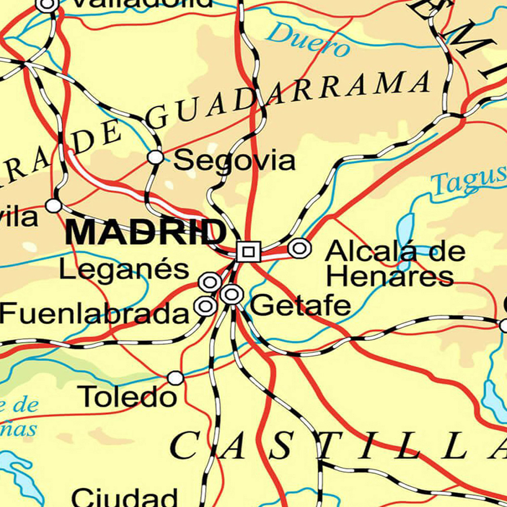 59*42cm The Spain Map In Spansh Wall Poster Canvas... – Grandado