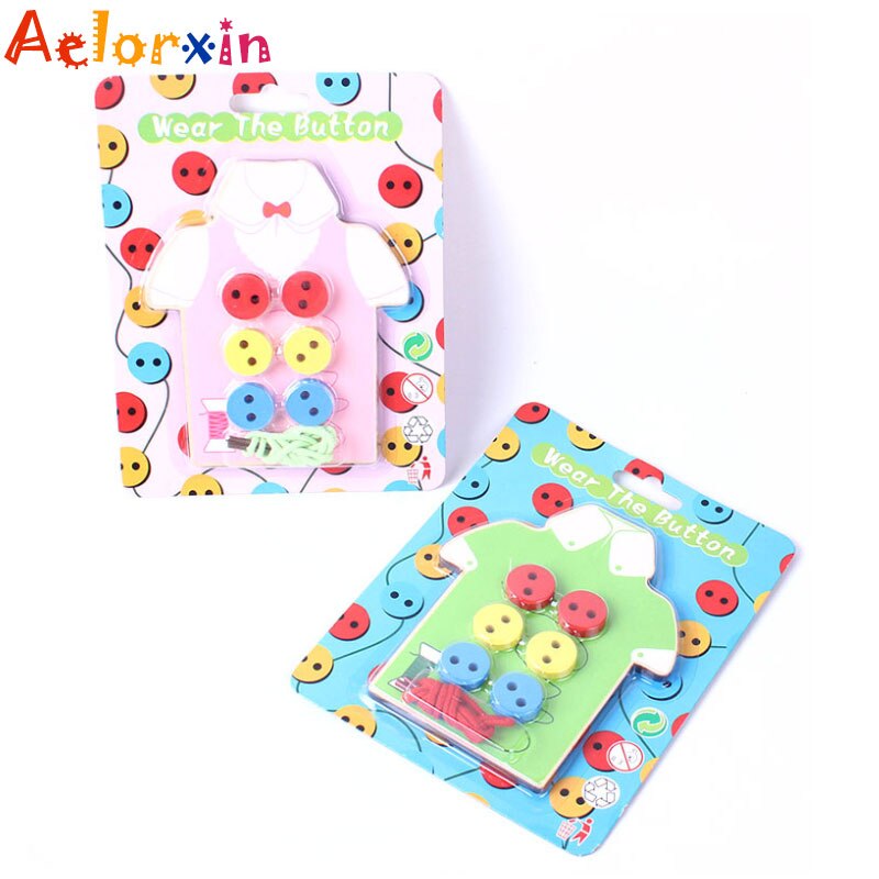 Wooden Toys Threading Seam Button Board Beaded Blo... – Vicedeal