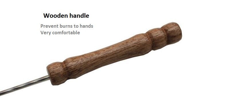 12 stuks Spies rvs BBQ Barbecue Spies met houten h... – Vicedeal