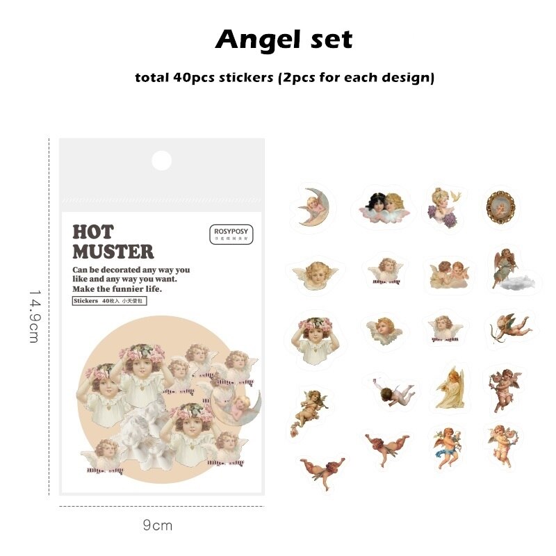 40Pcs Muster Stickers Set Tulip Plant Daisy Rose B... – Vicedeal