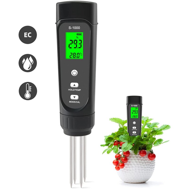 Soil EC Meter 3-In-1 Multipurpose Moisture Tester ... – Grandado