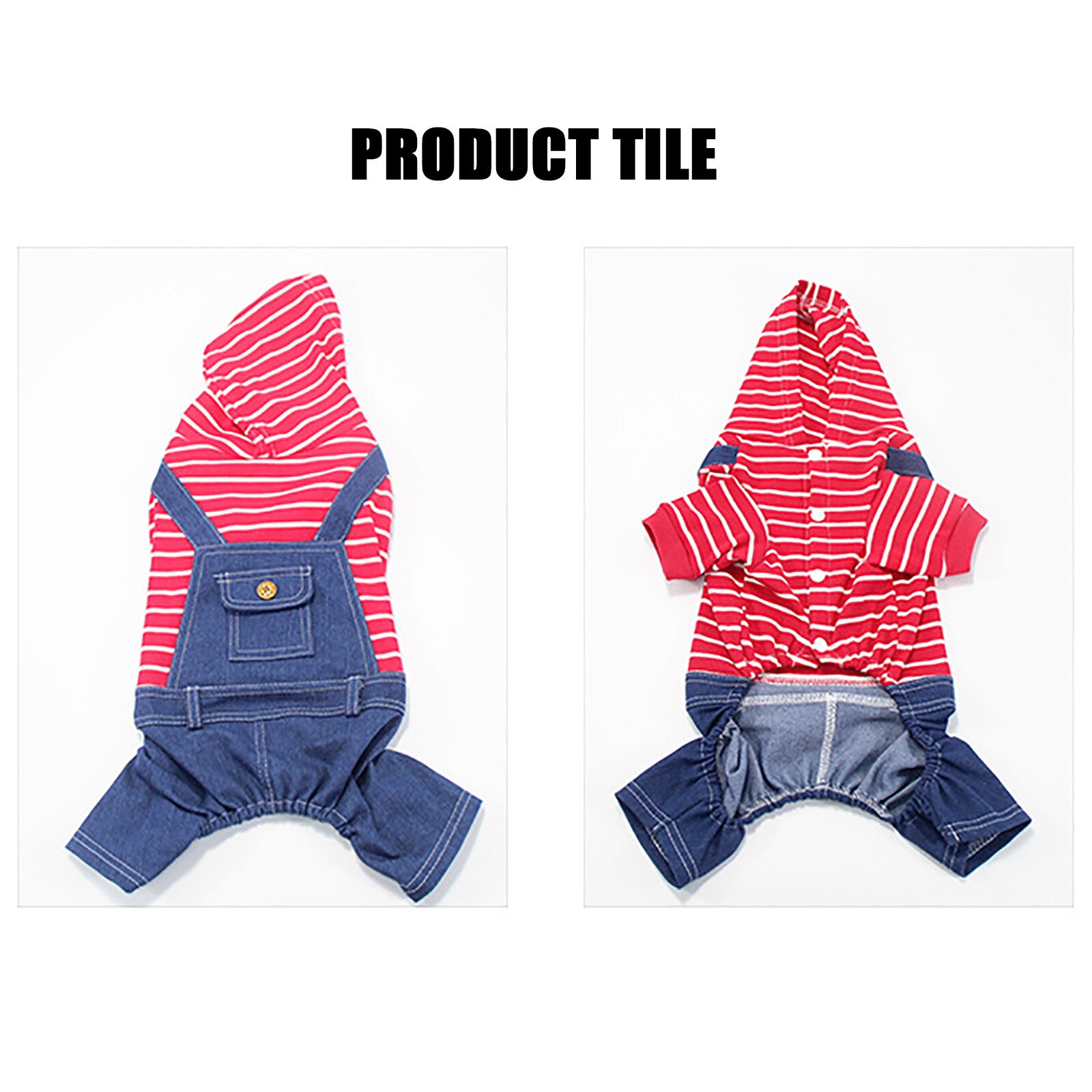 Pet Clothes Classic Stripe Jeans Dog Four Legged E... – Vicedeal