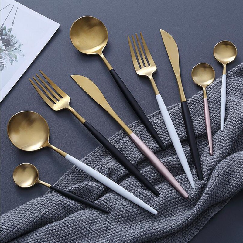 Set Western Food Luxury Stainless Steel Cutlery Sp... – Grandado