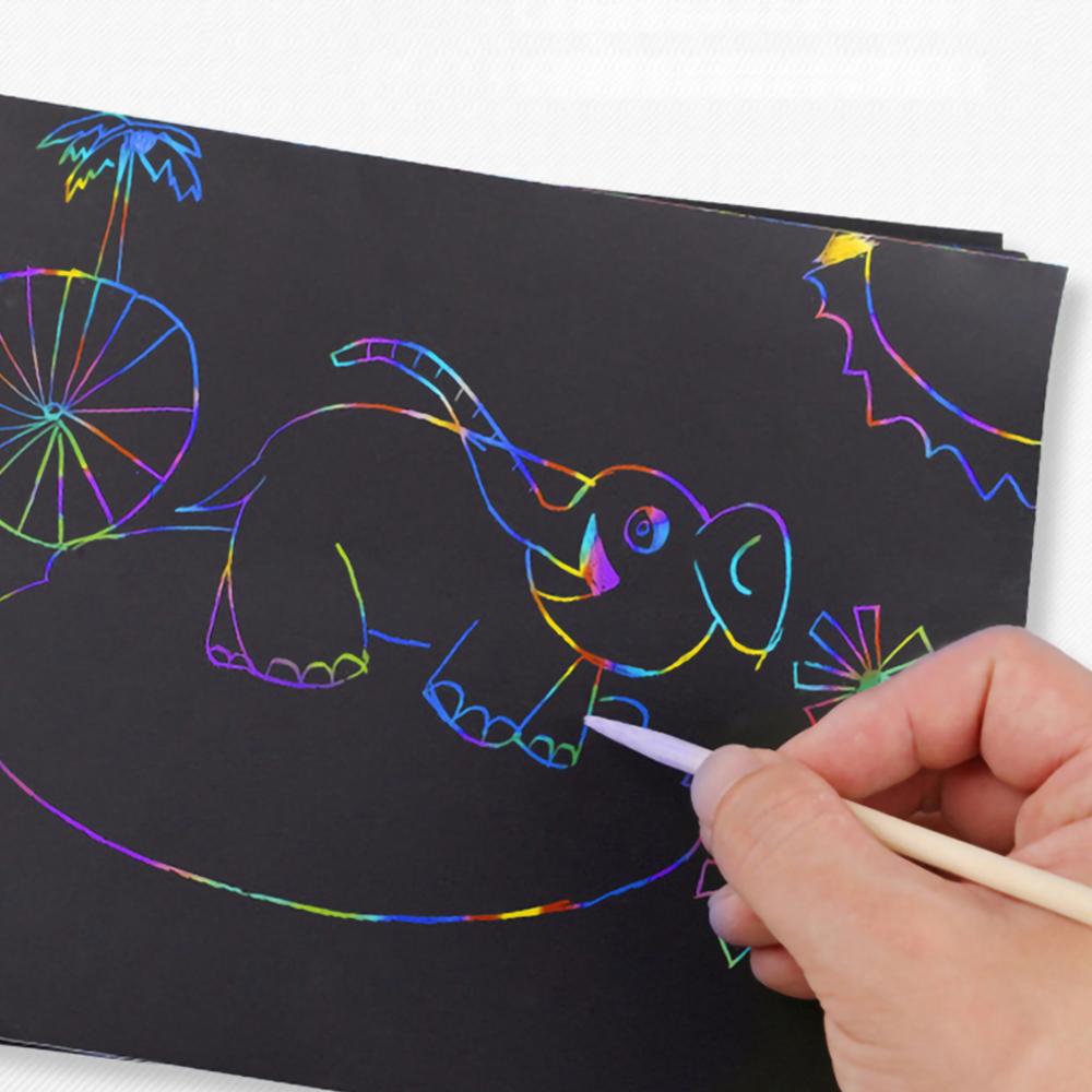 50 Sheets Magic Scratch Art Drawing Board Notebook... – Grandado