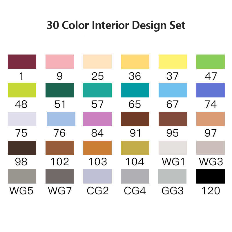 TOUCHFIVE 30 Colors Single Art Markers Brush Pen S... – Grandado