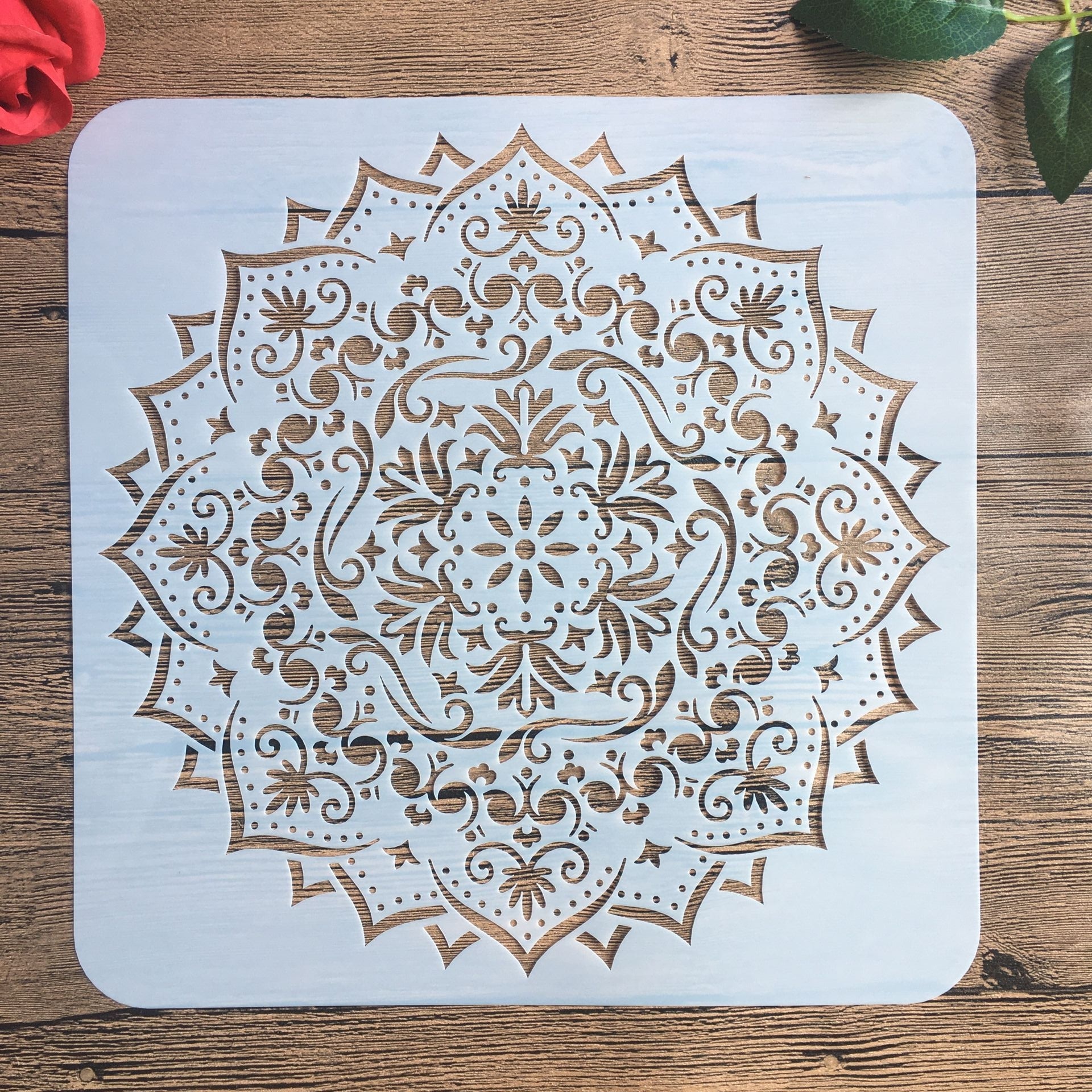 30 * 30 cm large round flower mandala diy stencil ... – Grandado
