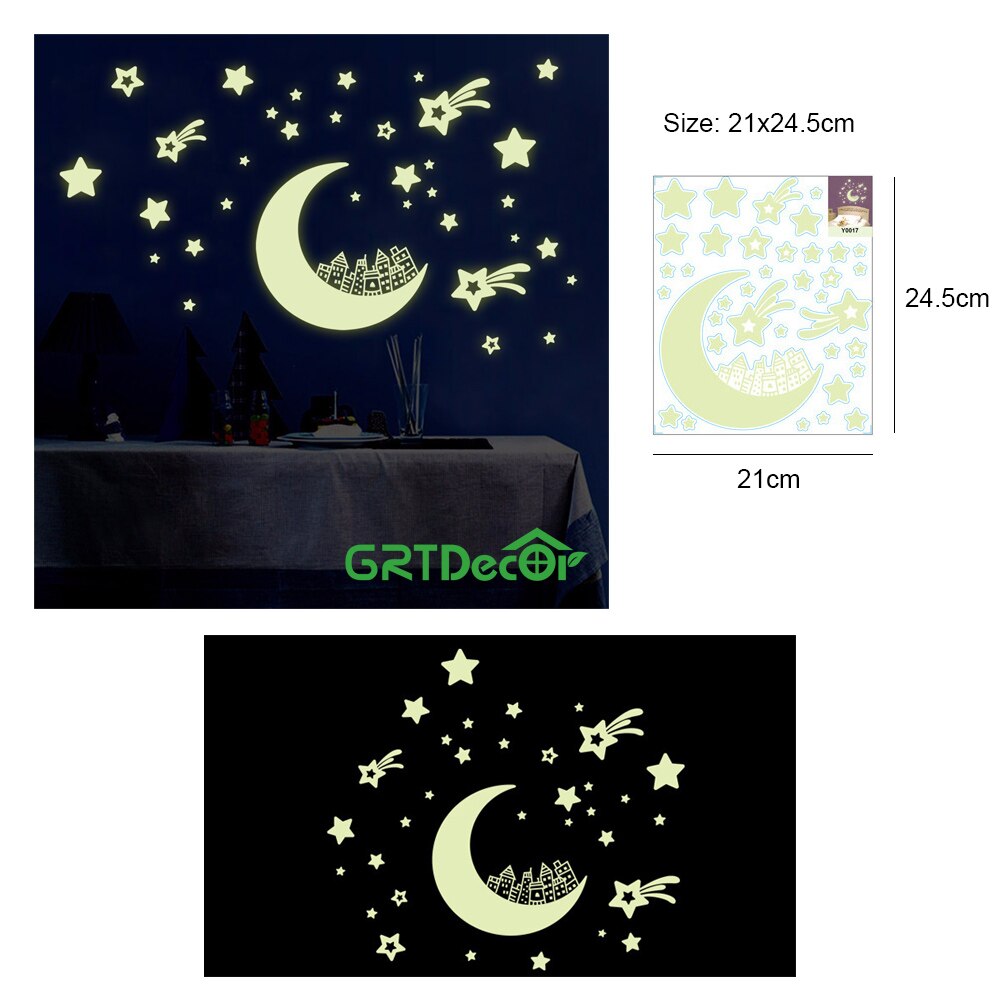 Night Luminous Wall Stickers Glowing Leaf Pattern ... – Grandado