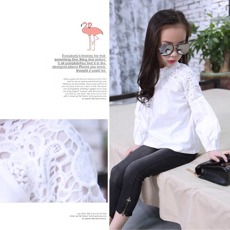 White Blouse For Girls Spring Kids Girls Blouses L... – Grandado