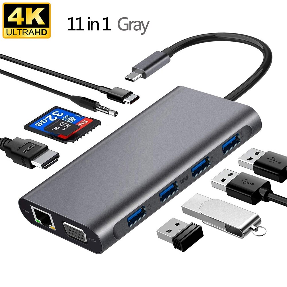 USB 3.1 Type-C Hub to HDMI Adapter RJ45 4K Thunder... – Vicedeal