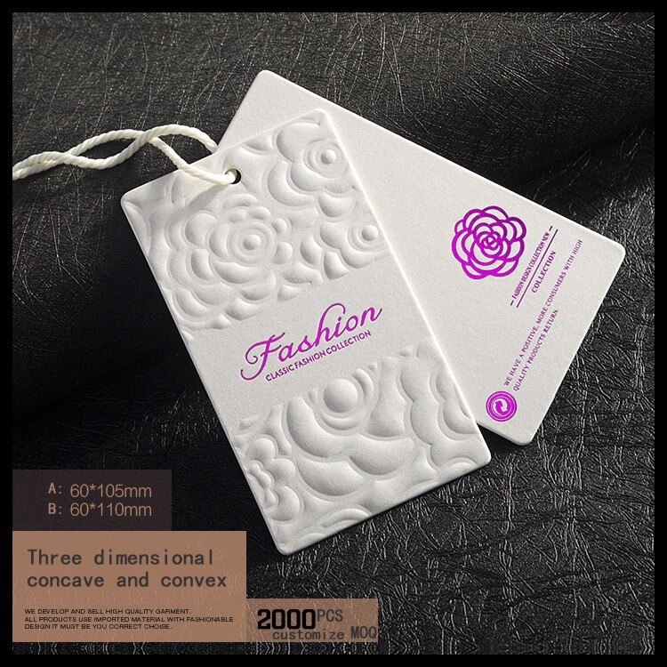 Custom paper tags with gold/color printed/UV/ for ... – Grandado