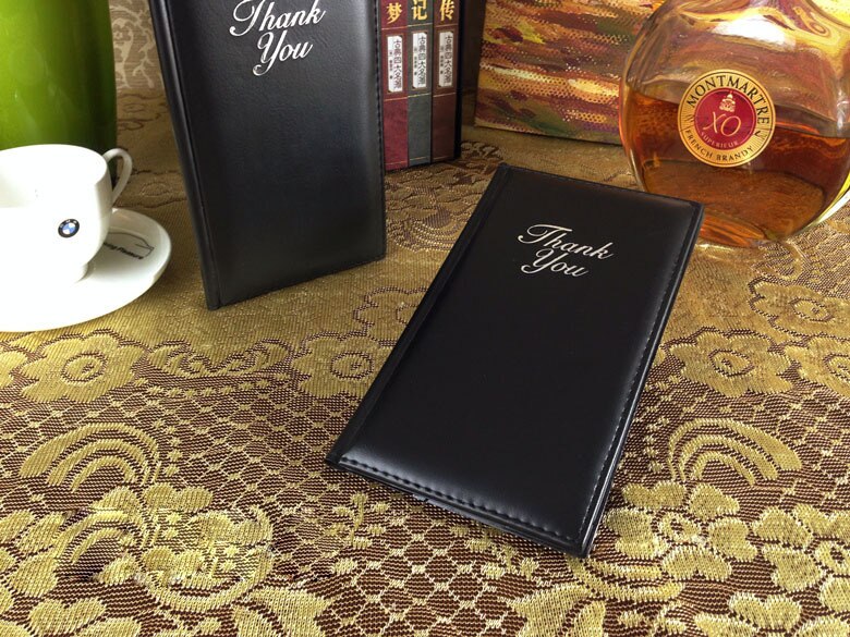 Black PU leather check folder restaurant hotel cof... – Vicedeal