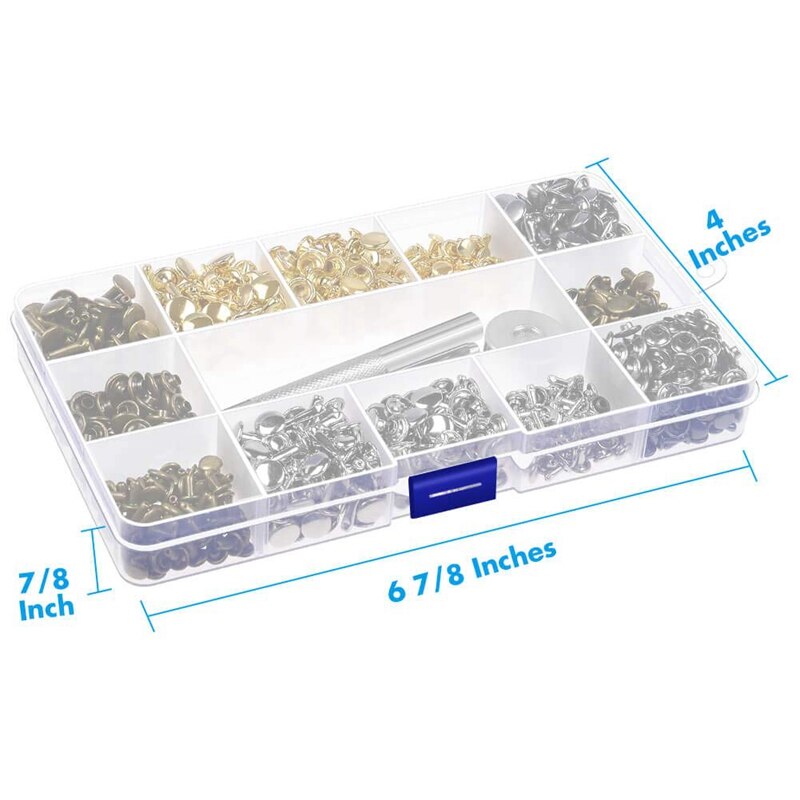 Newest 480 Sets 3 Sizes Leather Rivets Double Cap ... – Grandado