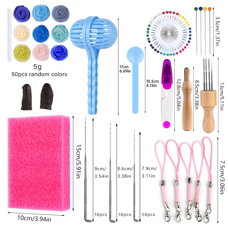 KAOBUY DIY Wool Felt Kit With 50 Color Felting Woo... – Vicedeal