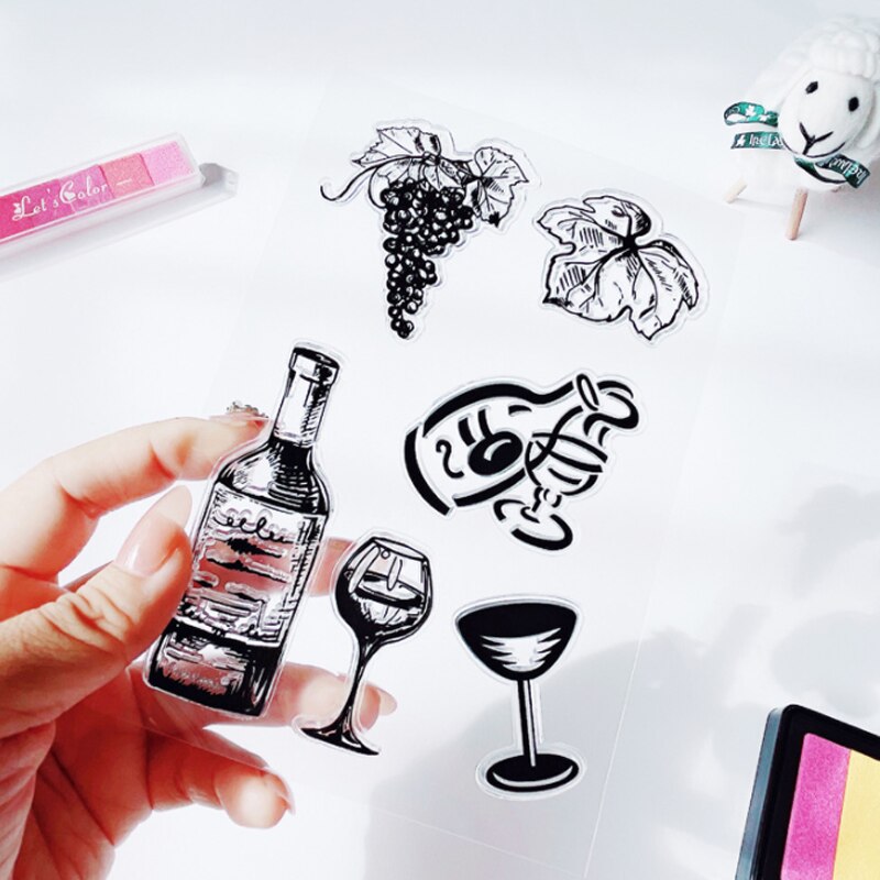 Wine Bottle Transparent Silicone Finished Stamp DI... – Grandado