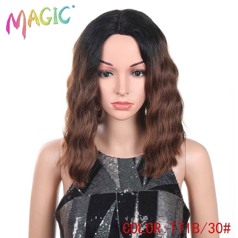MAGIC 14Inch Deep Wave Synthetic Lace Front Wig Fo... – Grandado