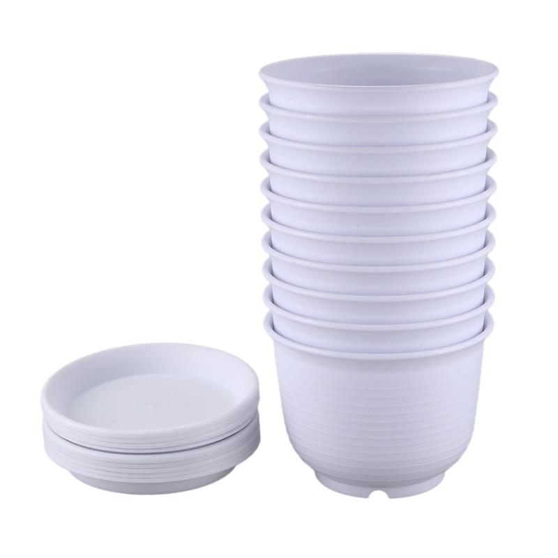 18.4Cm Plastic Planter Potten Met Schotel, zaaien ... – Grandado