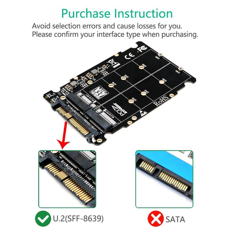 M.2 SSD to U.2 Adapter 2in1 M.2 NVMe and SATA-Bus ... – Grandado