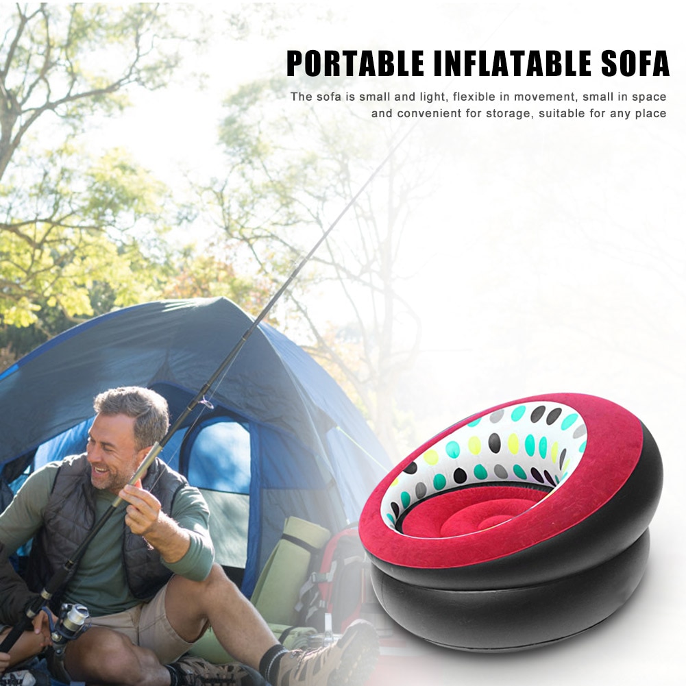 Lazy Flocking Air Inflatable Sofa Camping Picnic H... – Vicedeal