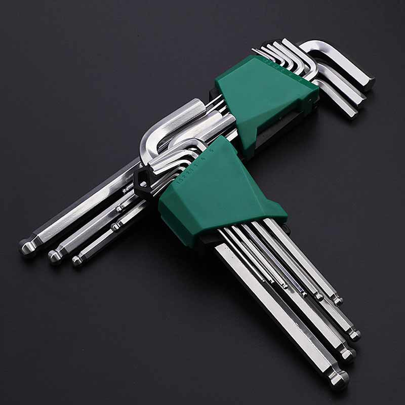 9pcs/set Hex wrench Allen wrench Metric chrome van... – Grandado