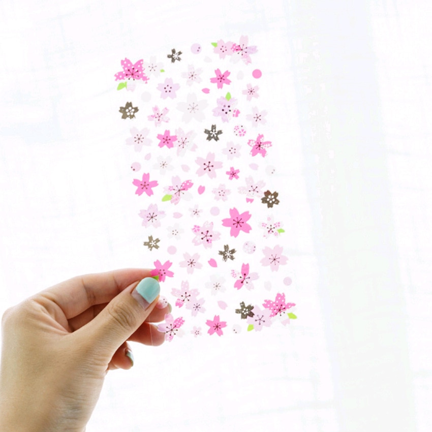 6 pcs/pack Romantic Sakura PVC Stickers Diary Stic... – Vicedeal