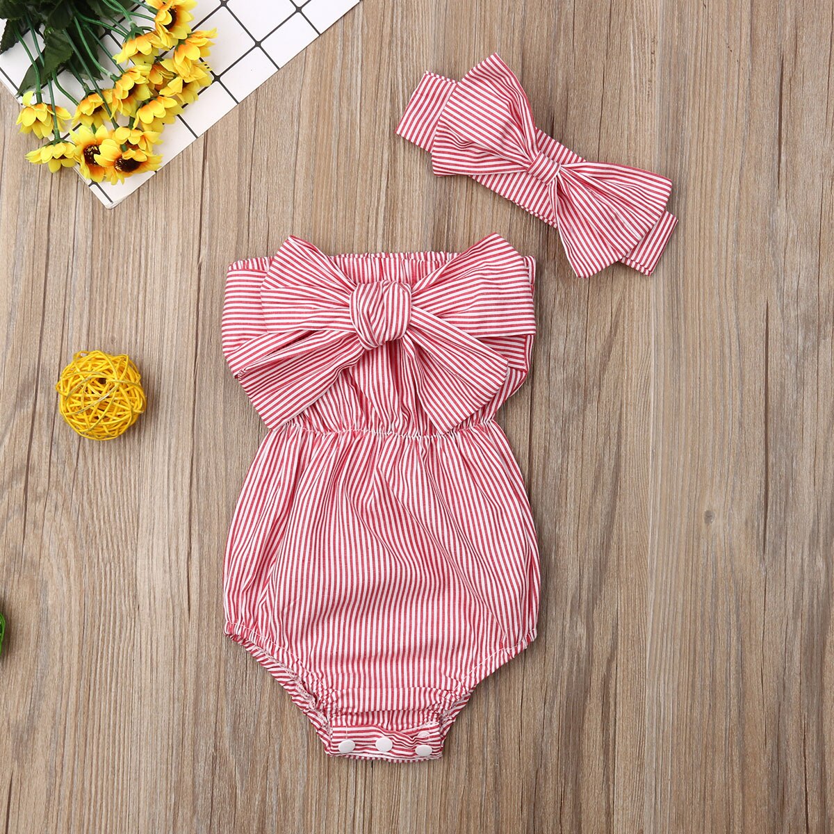 Mode Pasgeboren Baby Kleding Off Shoulder Strik Ge... – Grandado