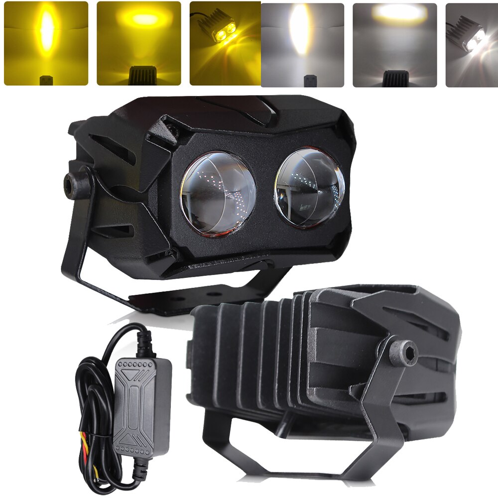 2pcs Bi LED Lens Dual Colors Motorcycle Projector ... – Grandado